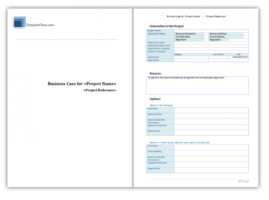 Business Case (Prince 2) – TemplateTom.com