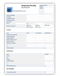 Payslip Template – TemplateTom.com