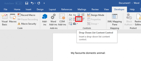 Creating drop-down lists in Microsoft Word – TemplateTom.com
